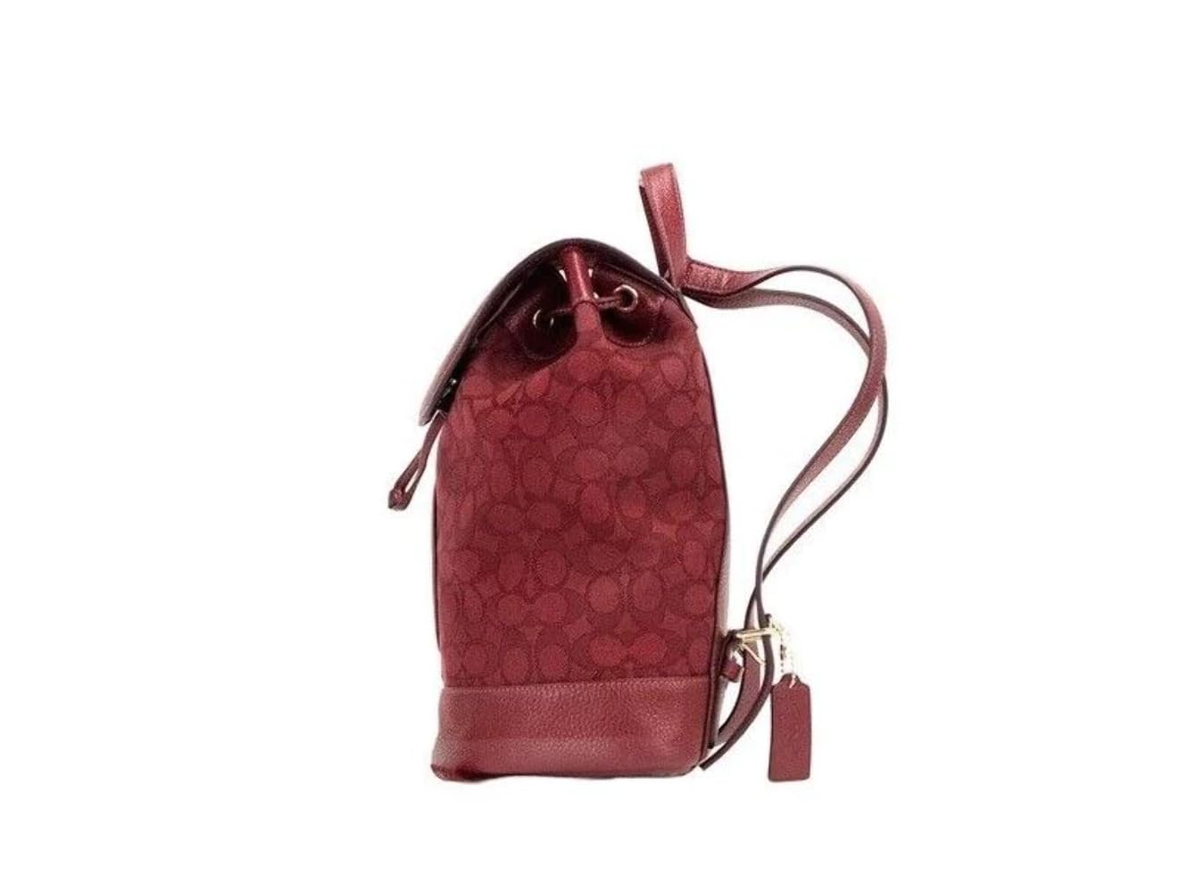 COACH Women's Dempsey Drawstring Backpack (Signature Jacquard - Patch/Stripe - Red Apple)