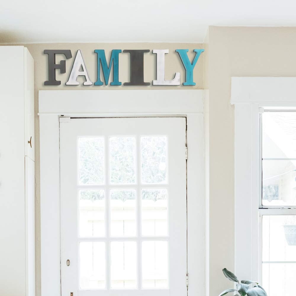 Solution4Patio Wooden Family Decorative Signs with Back Hanging Holes, Freestanding Cutout Words Table Centerpiece, Rustic Letters for Living Room, Home Decor #D303A00
