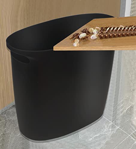 Diyalor 2.6 Gallon Small Trash Can with Handle,Durable Bathroom Wastebasket Garbage Can (Pack of 2, Black)