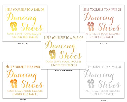 Dancing Shoes Wedding Sign For Guests, Flip Flop Signage, Gold Foil Print, Reception Decorations, Unframed Wall Art Poster