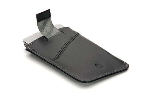 Bellroy Card Sleeve (Premium Leather Card Holder or Minimalist Wallet, Holds 2-8 Cards or Business Cards, Folded Note Storage) - Black