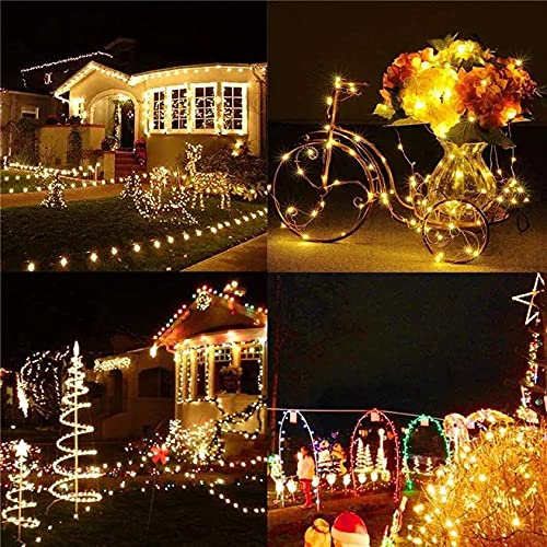 Lenreta 31FT 50LED Solar String Lights Outdoor 8 Modes Waterproof Solar Patio Lights Solar Lights Outdoor Decorative for Garden Yard Home Party Wedding Christmas Garden Solar Lights Patio Lights