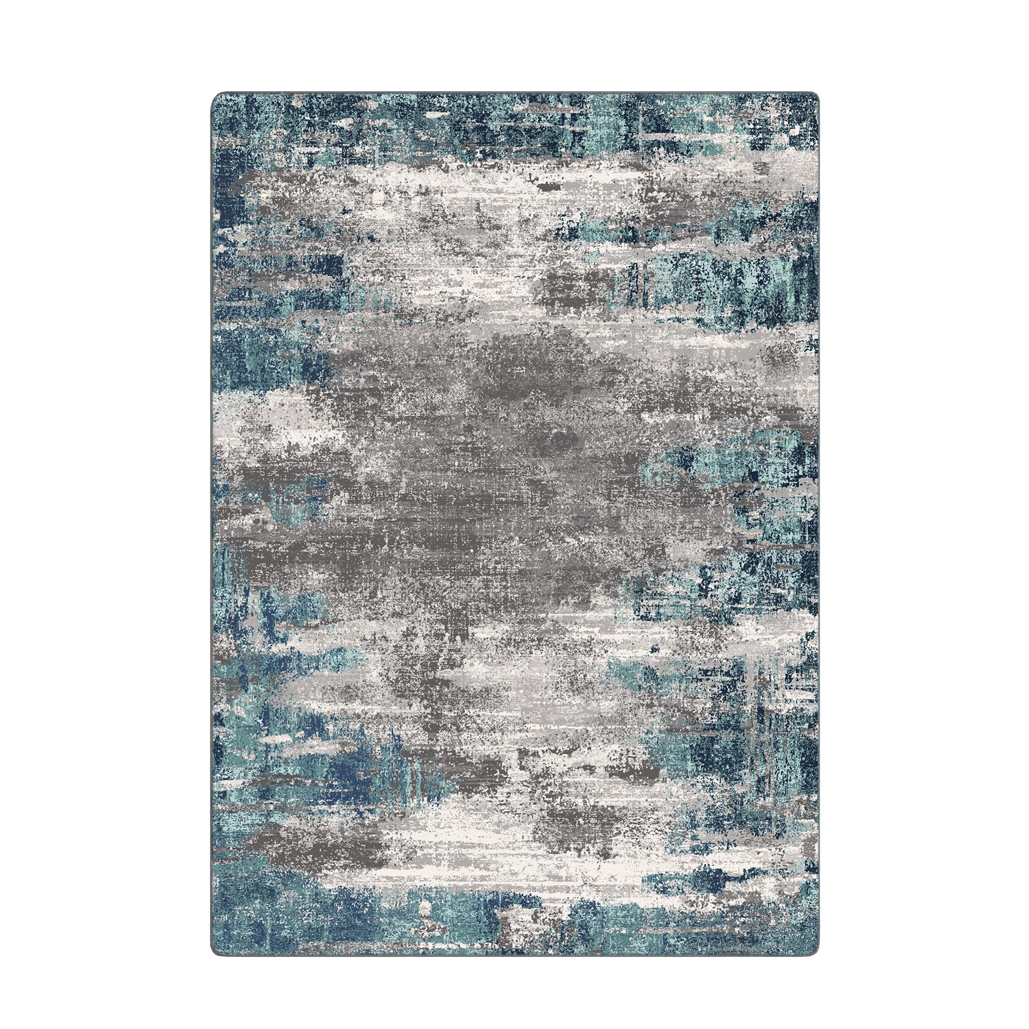 BEIMO Area Rugs for Bedroom Living Room Machine Washable Soft Large Modern Abstract Dining Room Rug, Non Slip Carpet with Gripper, Teal 3x5