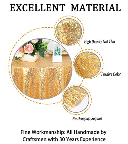 ShinyBeauty Sequin Tablecloth-Gold Sequin Table Overlay and Sequin Tablecloth/Linen for Wedding/Party/Event/Decoration-Gold (36inx36in) (Gold)