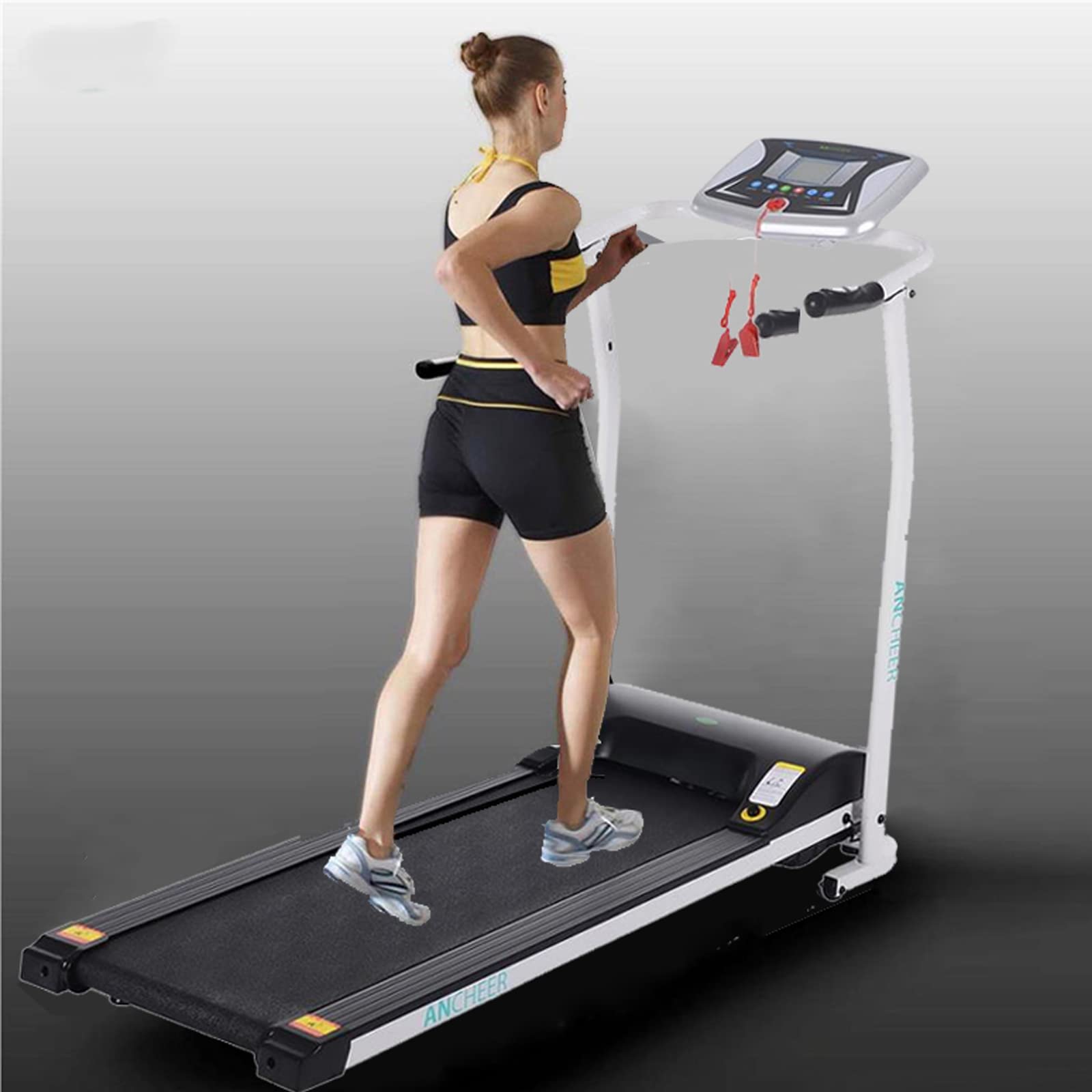 CASULO Treadmills,Electric Folding Treadmill for Home with Pulse Grip,LCD Monitor,Fitness Motorized Exercise Running Machine,12 Preset Training Mode, Home Office Treadmill [US Stock]