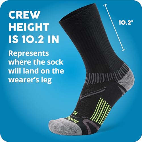 Balega Enduro Physical Trainer Arch Support Performance Quarter Athletic Running Socks for Men and Women (1 Pair), Black, Large