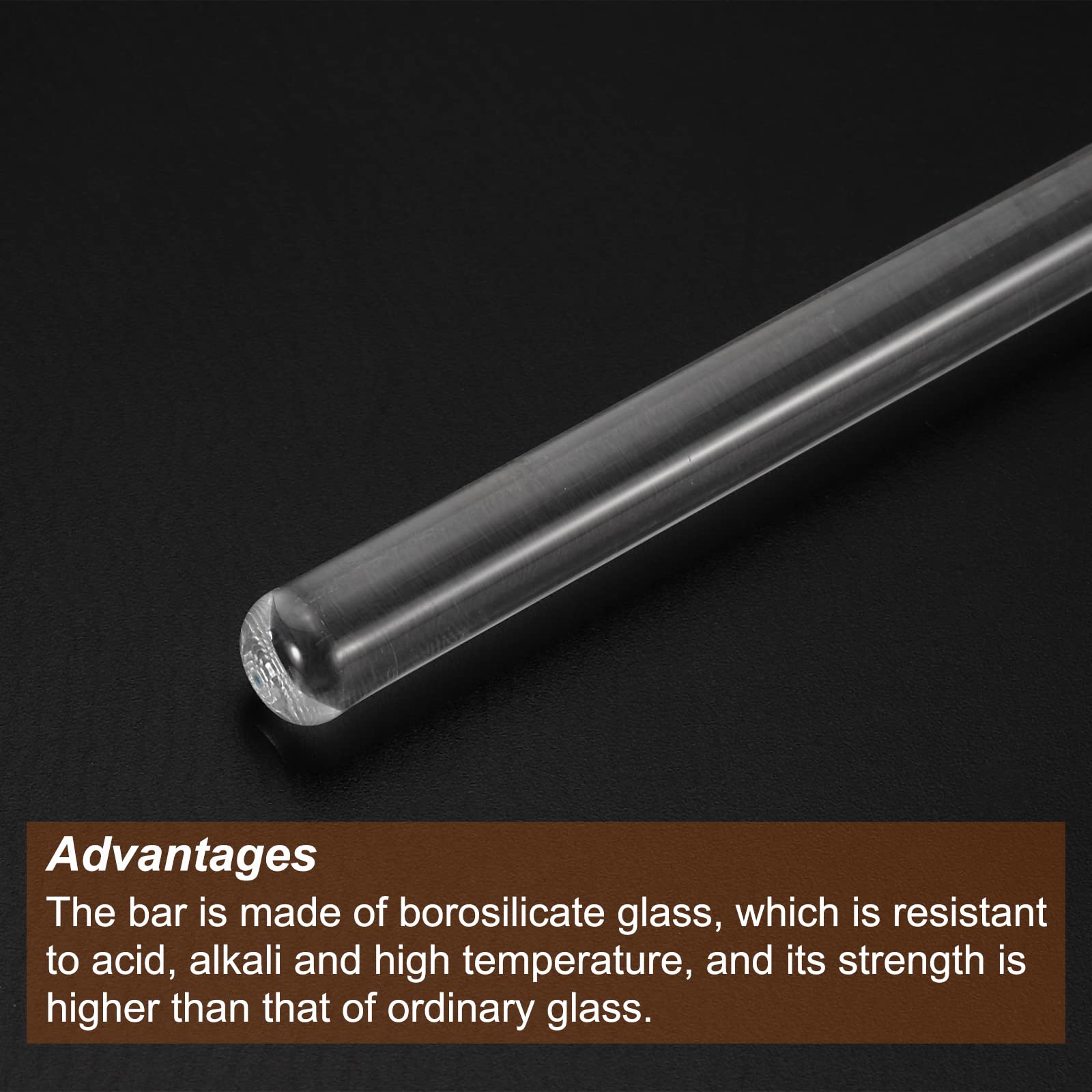 MECCANIXITY 3.3 Borosilicate Glass Stick 5.91" Length 10mm Dia Stir Rod Mixing Tools with Both Ends Round for Lab Kitchen Science 3Pcs