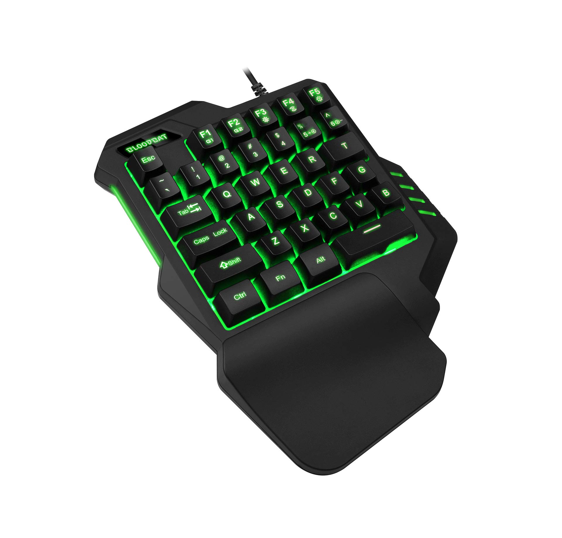 TIDECAT One-Handed RGB Backlit Gaming Keyboard,35 Keys Mini Gaming Keypad,Portable Game Controller for PC PS4 Xbox Gamer,Black,17.3x23x3.7cm