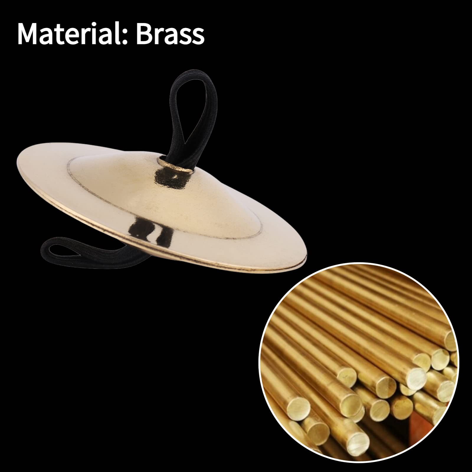 Belly Dance Finger Cymbal, Brass Zills Musical Instrument Dancing Accessory One Pair for Single Hand Only (One pair)