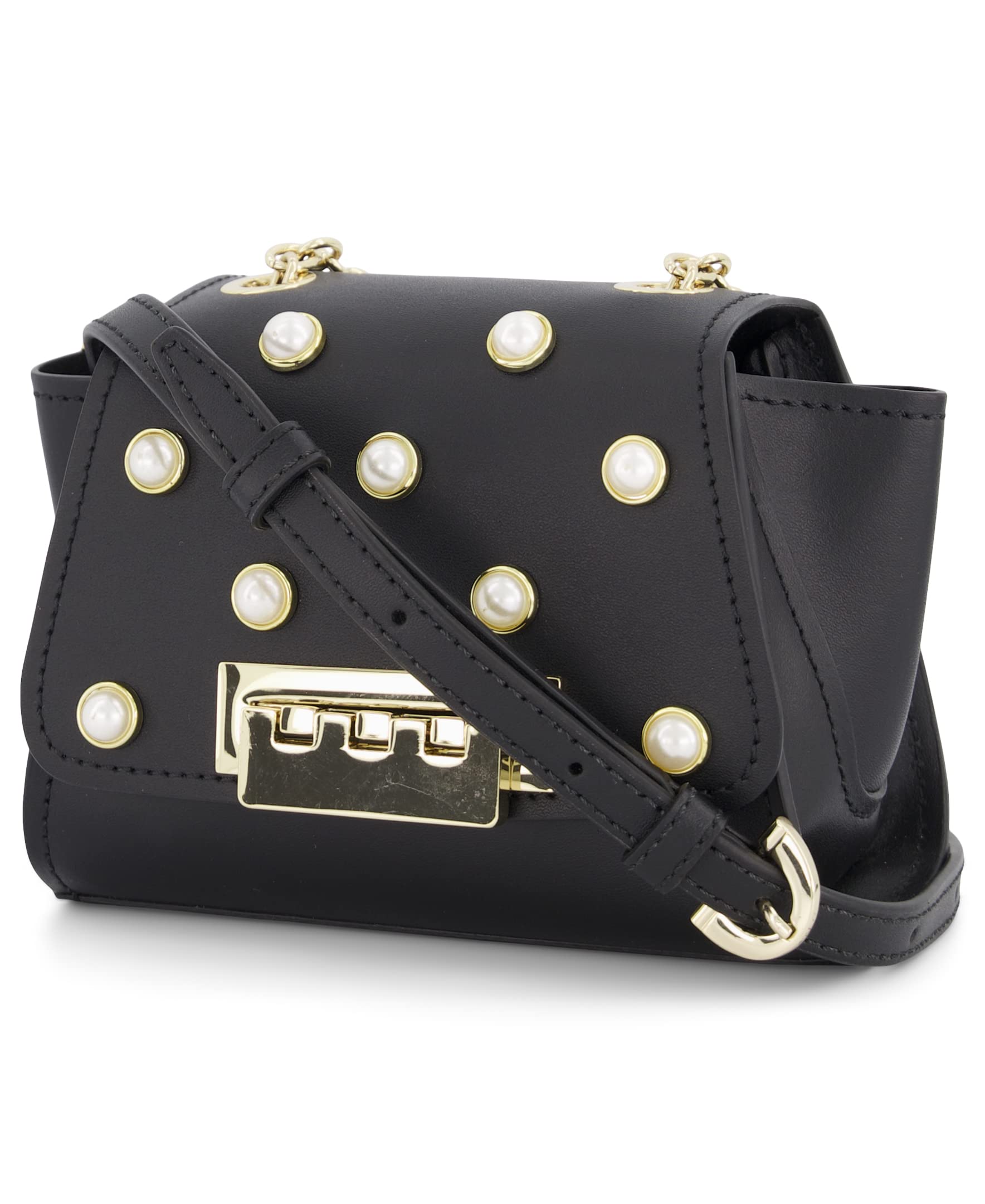 ZAC Zac Posen Eartha Mini Chain Crossbody Bag-Pearl Lady, Black
