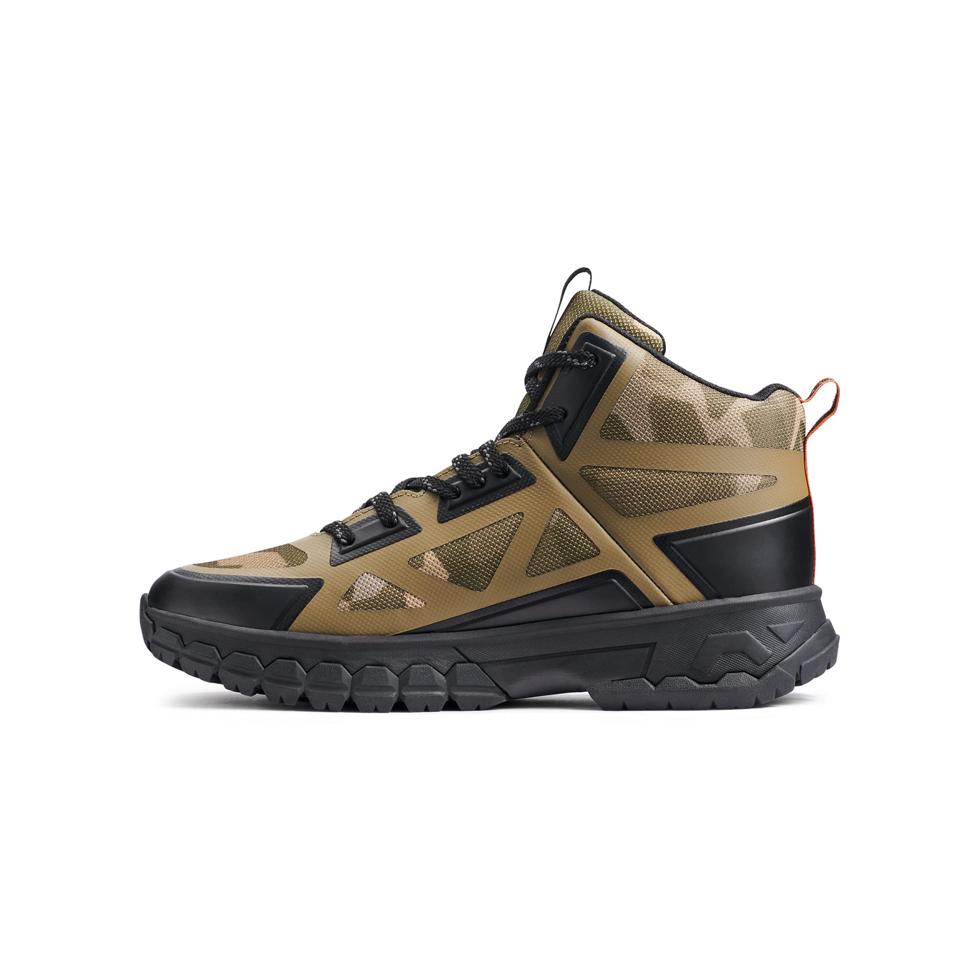 BASS OUTDOOR Men's Peak Seamless Ankle Hiking Boot, CAMO GRN/BLK, 9
