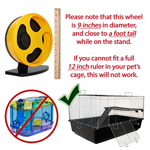 Silent Runner Wheel - 9" Regular - Exercise Wheel (Yellow)