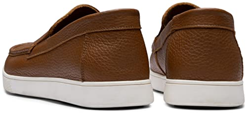 Jousen Men's Loafers & Slip-ons Leather Mens Casual Shoes(AMY3048A tan 10)
