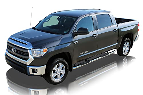 Raptor Series Nerf Bars Side Steps 4in Oval Stainless Steel Curved for 07-21 Tundra CrewMax
