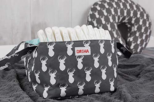 Maternity Breastfeeding Pillow Cover by Danha-Newborn Baby Feeding Cushion Case-Cute Donut Shape Wedge Pillow-Best Infant Support-for New Moms-Deer Head Prints Slipcover-Breathable Soft Fabric
