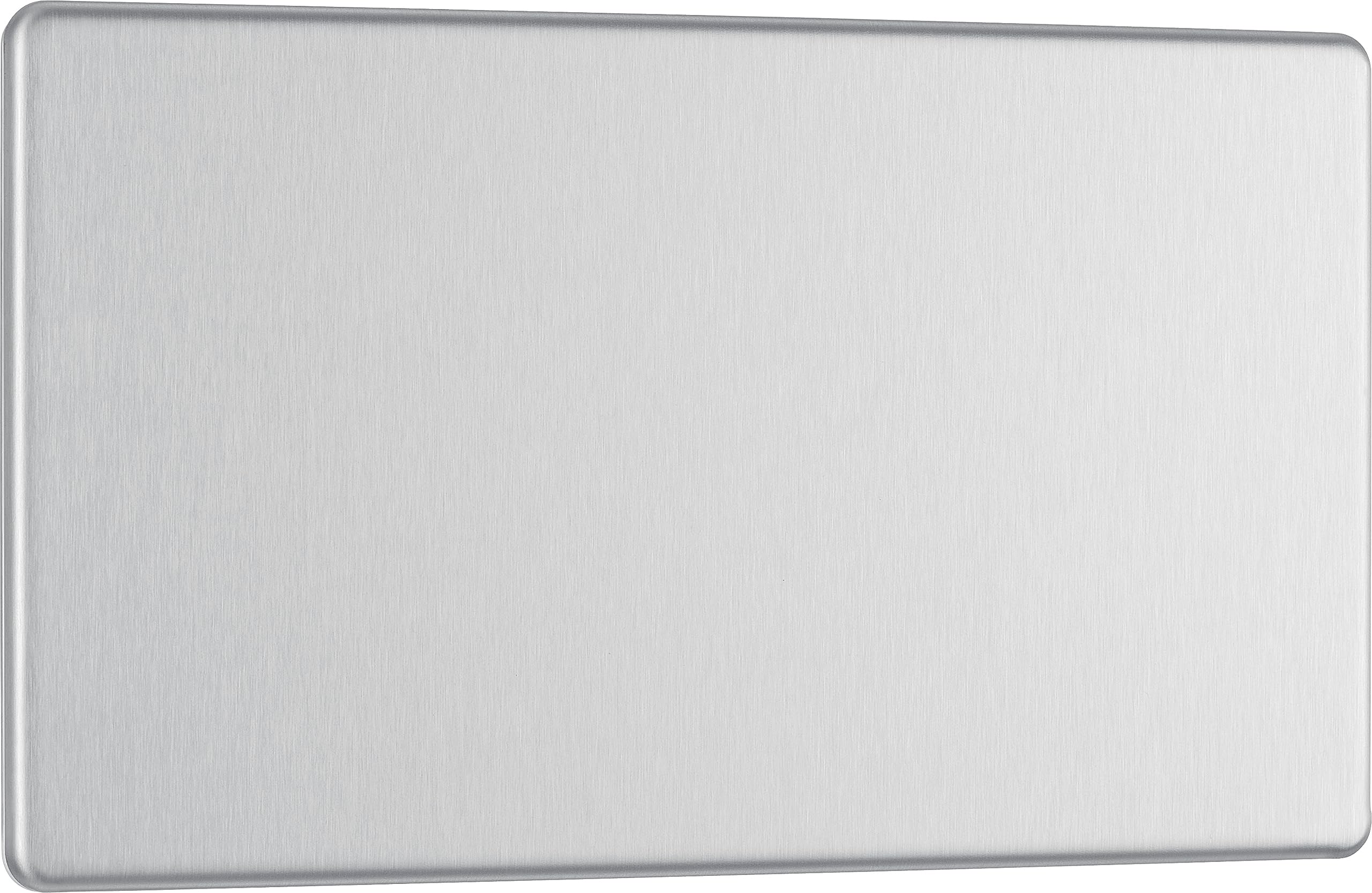 BG Electrical Screwless Flat Plate Switched Fused Connection Unit with a Power Indicator and Cable Outlet, Brushed Steel, 13 Amp