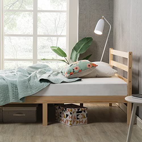 ZINUS Robin Wood Platform Bed Frame with Headboard, Wood Slat Support, No Box Spring Needed, Easy Assembly, Queen, Brown
