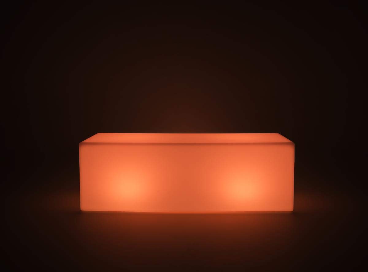 Displays2go Backlit Benches with Color Changing Lights β White (FDLED47BST)