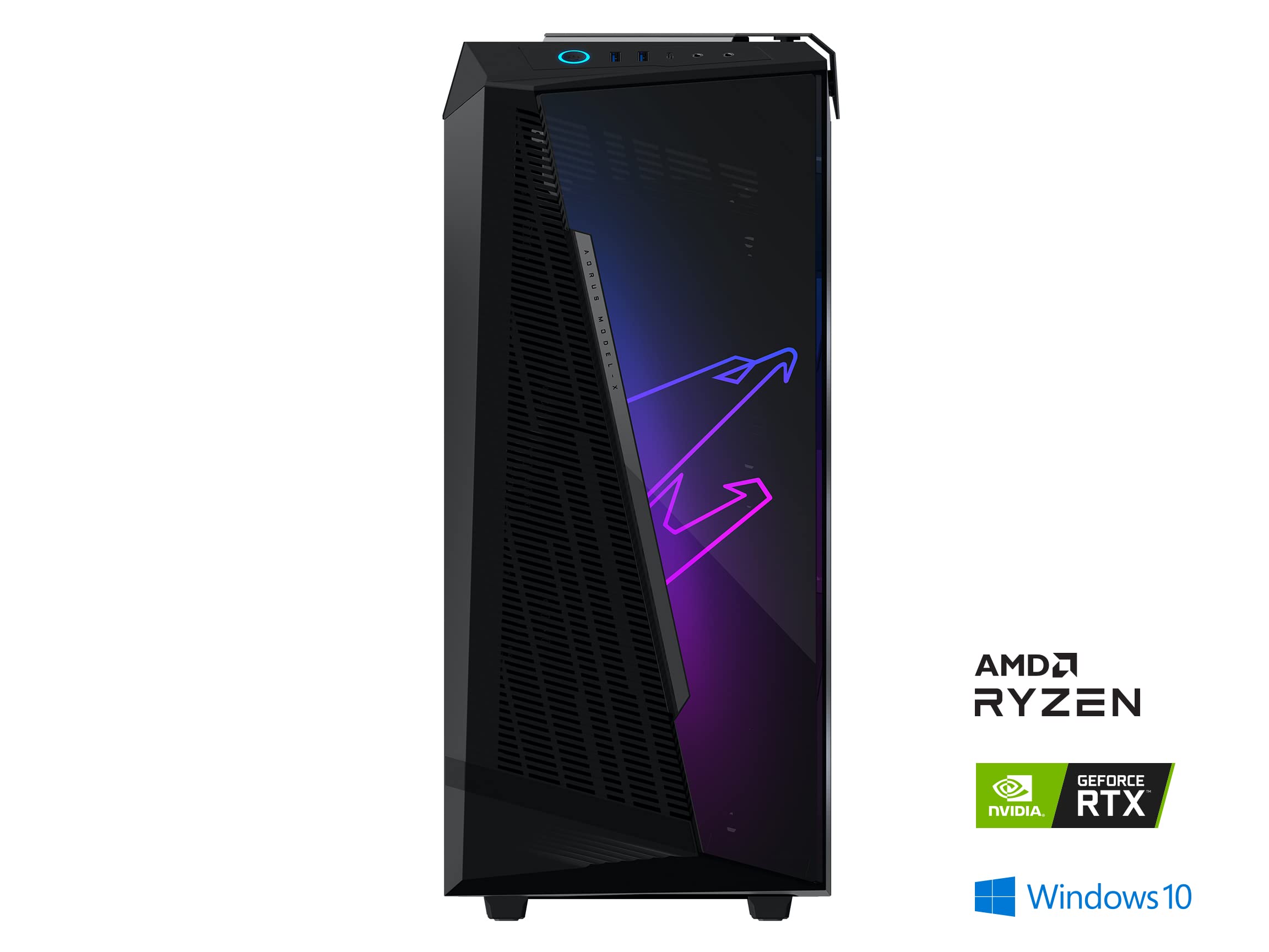 GIGABYTE AORUS Model X Gaming PC Computer Desktop (AMD R9 5900X, NVIDIA GeForce RTX 3080 GDDR6X 10GB, 32GB DDR4 RAM, 3TB M.2 SSD) - GB-AMXR9N8A-20A1