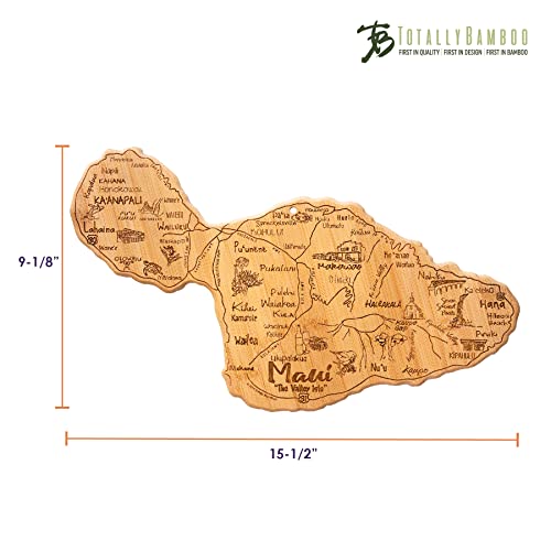 Totally Bamboo Destination Maui Serving and Cutting Board, Includes Hang Tie for Wall Display