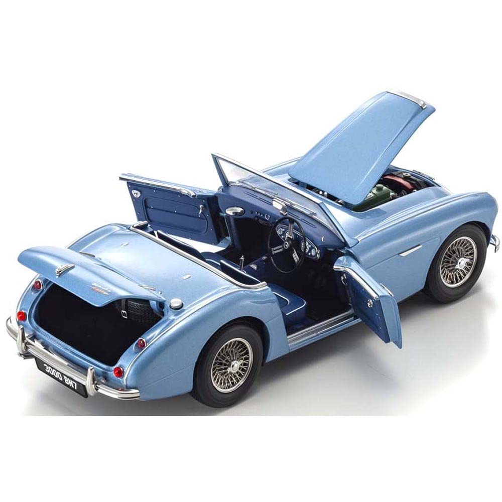 Kyosho Austin Healey 3000 Mk-1 (BN7) Convertible RHD (Right Hand Drive) Healey Blue 1/18 Diecast Model Car 08149 HBL