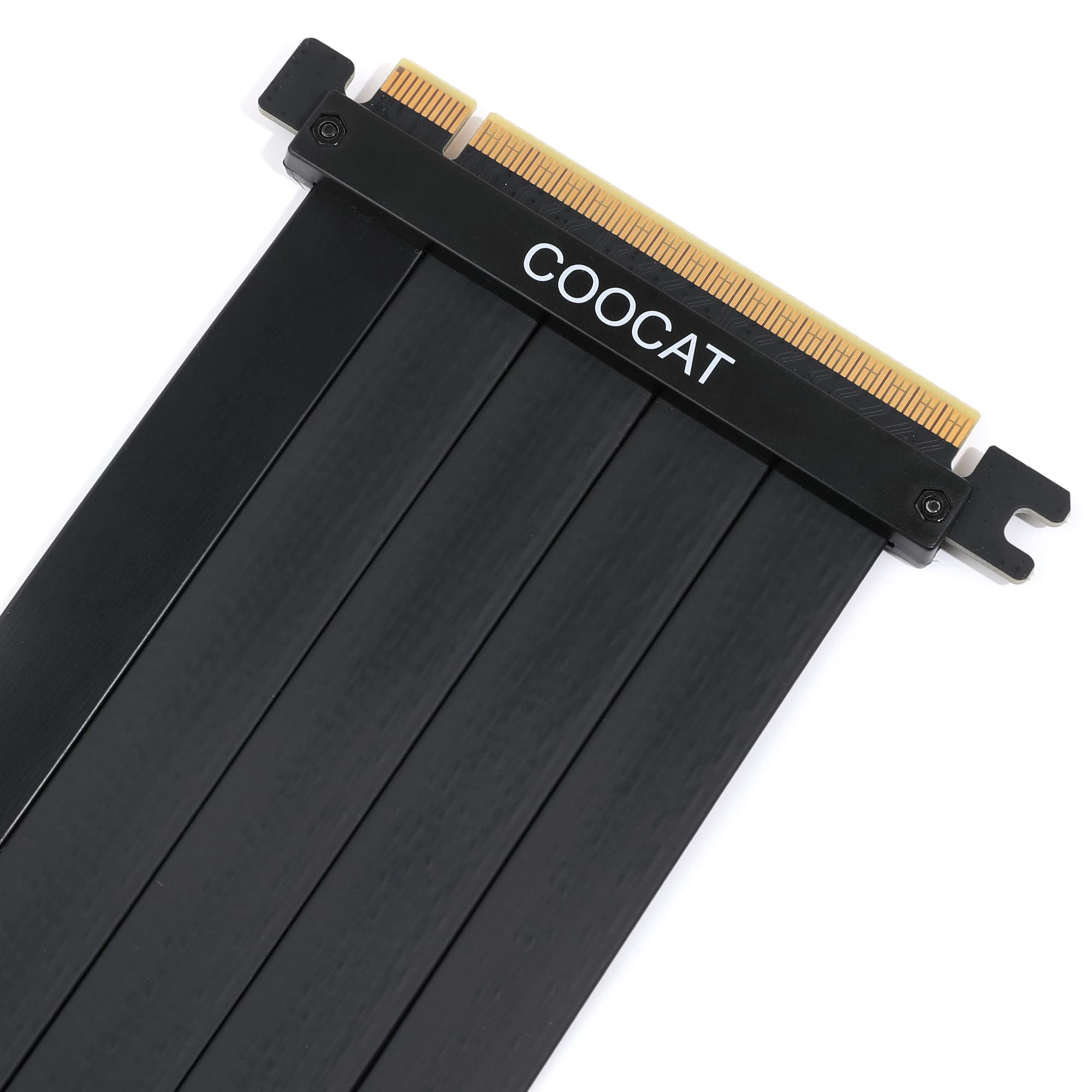 COOCAT PCIe 4.0 Riser Cable, x16 PCI Express 4.0 Riser Extender, Flexible High Speed GUP Riser Adapter for Graphics Card Vertical Mount ([ PCIE 4.0 ] [ 20cm & 90° ], Black)