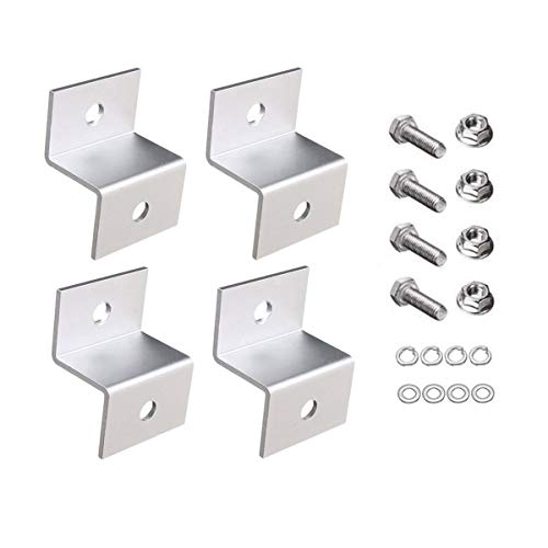 F-ber 1 Set (4pcs) Solar Panel Mounting Hardware Z Type Bracket Aluminum W/Stainless Bolt for RV Boat Off Grid 38mm Width Solar Panels (38 * 25 * 27mm/1.49"*0.98"*1.06")
