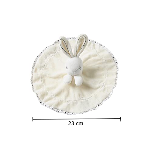 FOMUNI Baby Girl Blanket, Velvet Bunny Doll Security Blanket Baby Sleeping Appease Toy Baby Soothing Towel, White