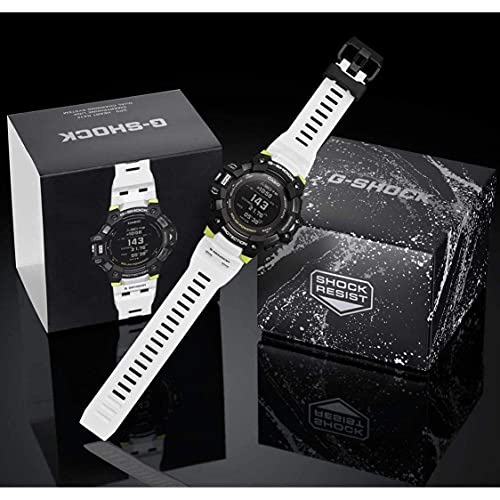 Casio Men's G-Shock Move, GPS Heart Rate Running Watch, Quartz Solar Assisted Watch with Resin Strap, White, (Model: GBD-H1000-1A7)