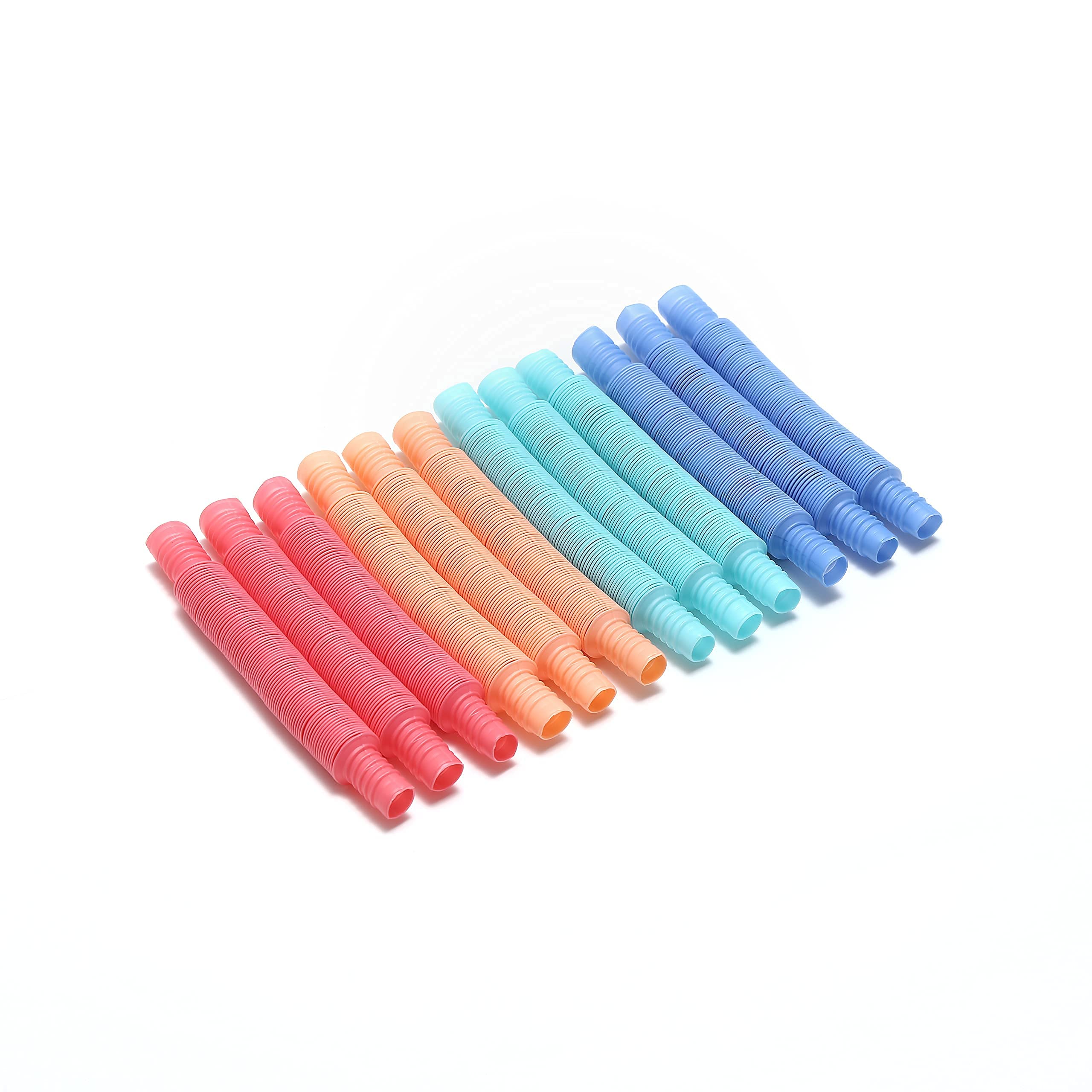 Special Supplies Fun Pull and Stretch Tubes for Kids - Pop, Bend, Build, and Connect Toy, Provide Tactile and Auditory Sensory Play, Colorful, Heavy-Duty Plastic (Pastel-12)