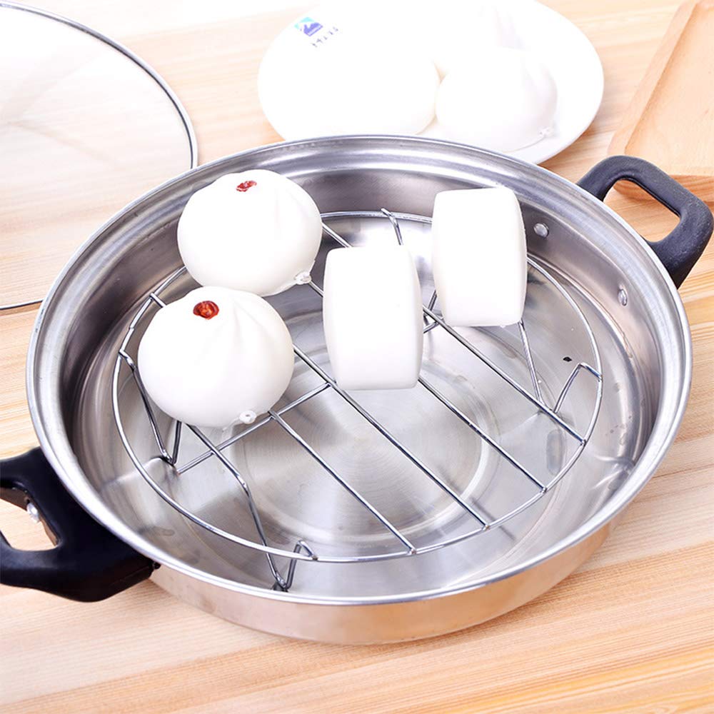 Cooking Rack Round, 9-Inch Stainless Steel Round Rack for cooking Cooling Steaming Baking, Fit Air Fryer Stockpot Instant Pot Pressure Cooker, 2 PACK -Oven & Dishwasher Safe