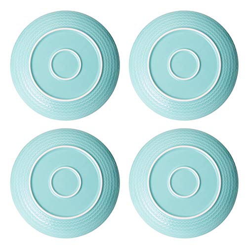 Pfaltzgraff Venice 16-Piece Stoneware Dinnerware Set, Service for 4, Aqua/White -
