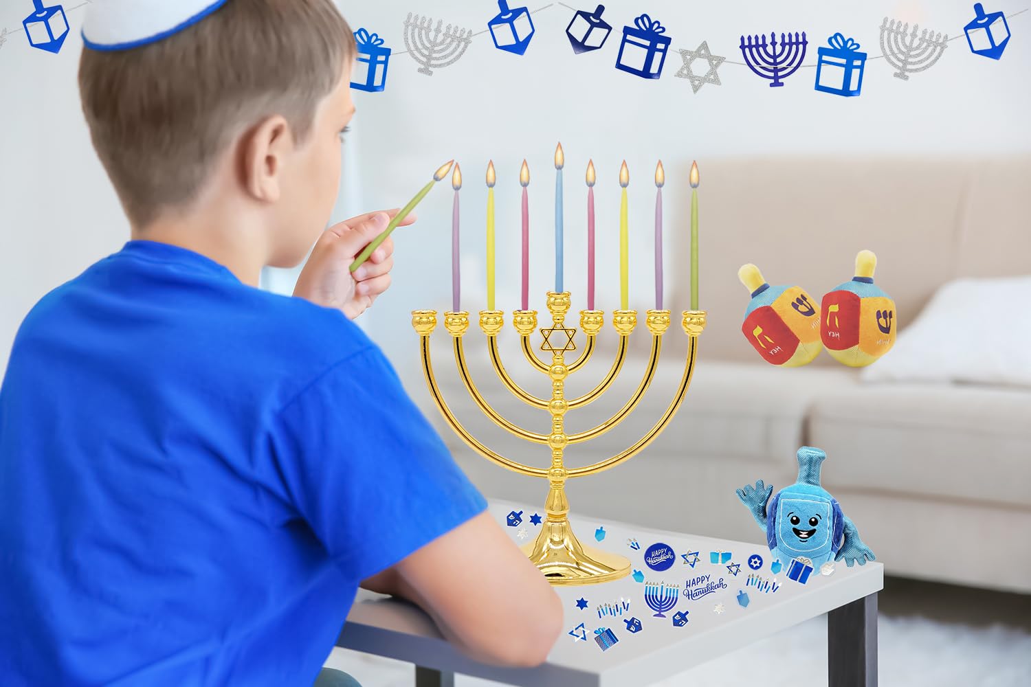 Hanukkah Candles Multicolor Pastel Deluxe Tapered Hanukkah Menorah Candles for All 8 Nights of Chanukah (Single)