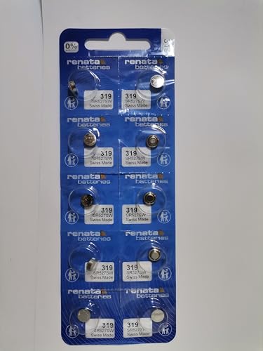 Renata 319 SR527SW Batteries - 1.55V Silver Oxide 319 Watch Battery (10 Count)