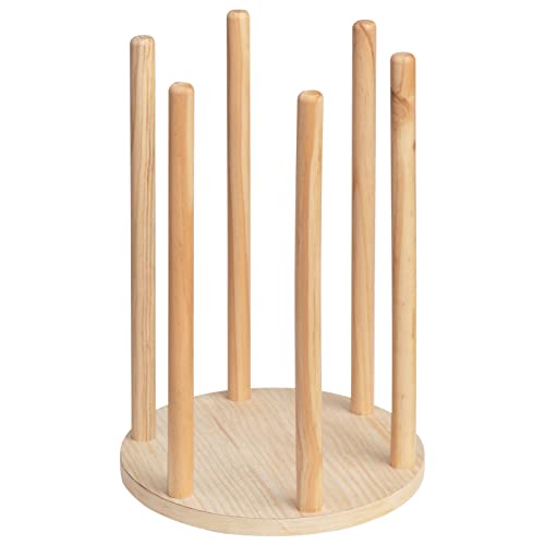 PARANTA Wooden Boots Storage Rack, 3-Pair Tall Boots Holder, Stand-Alone Rotatable Shoe Organizer, Natural