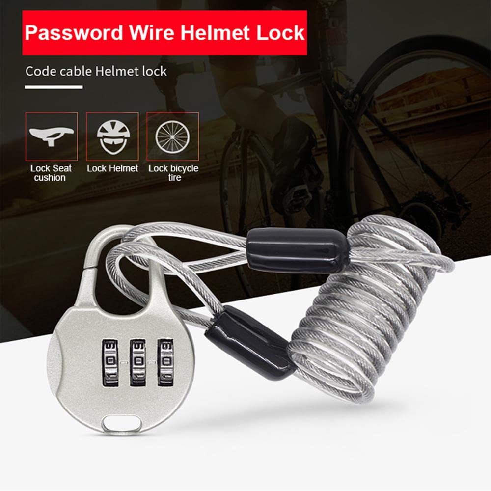 Bicycle Lock 108 Steel Wire Password Lock Electric Motorcycles Cupboard Padlock Anti Theft Lock Chain Cable Helmet Lock
