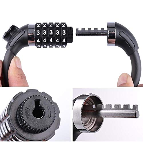 Bicycle Lock Bike Bicycle Letters Code Lock Steel Wire Security Anti Theft Bicycle Cable Lock Road Motorcycle Bicycle Accessories-.m Bike Lock (Color : 1.5m) (Color : 1.8m)