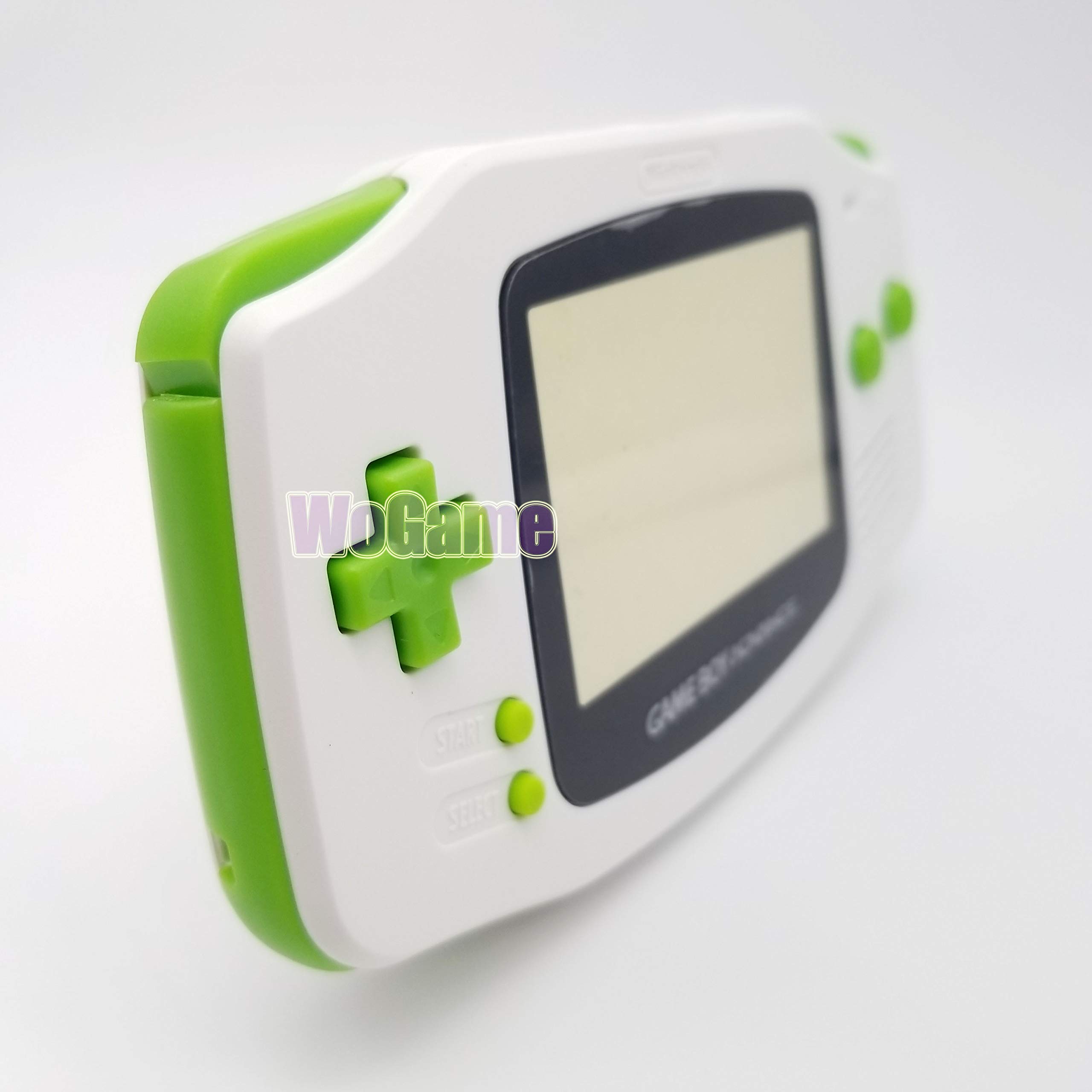 Full Housing Case Cover Housing Shell Replacement for Game boy Advance GBA Shell Case with Buttons Kit-White+Green Buttons