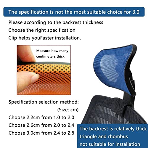 JIANGSHUANG Rotating Adjustable Office Chair Headrest, Suitable for Ergonomic Neck Raise Back Support, Office Chair Neck Headrest Protection,Black,2.2cm