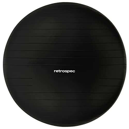 Retrospec Luna Exercise Ball - 55, 65, or 75cm Yoga Ball for Workouts, Stability, Pregnancy - Swish Balance Ball w/Pump for Office & Home Gym