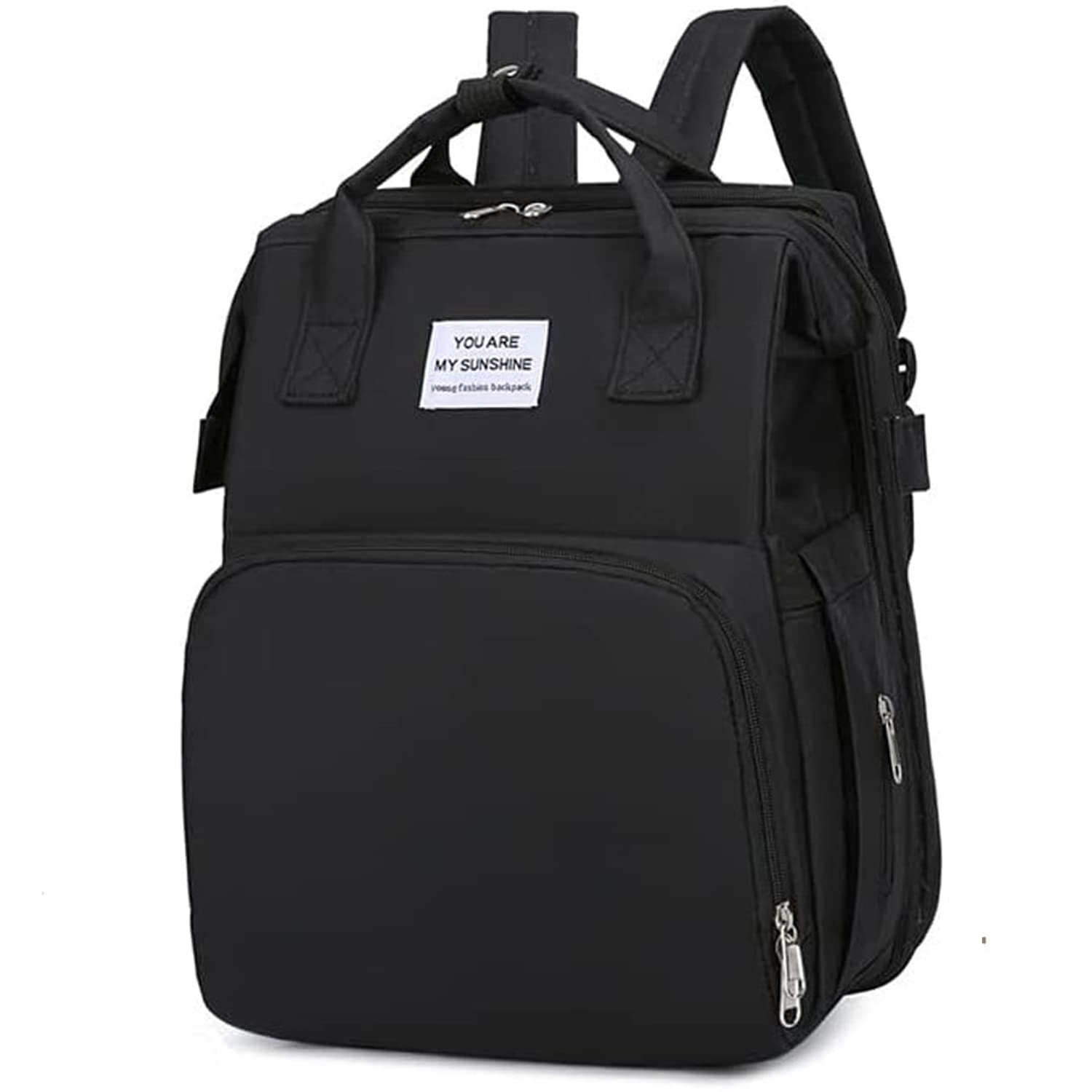 Diaper Bag Backpack with Changing Station, Nappy Baby Bags with Portable Changing Pad Waterproof Multi-Function Travel Portable Mommy Bag(Black)