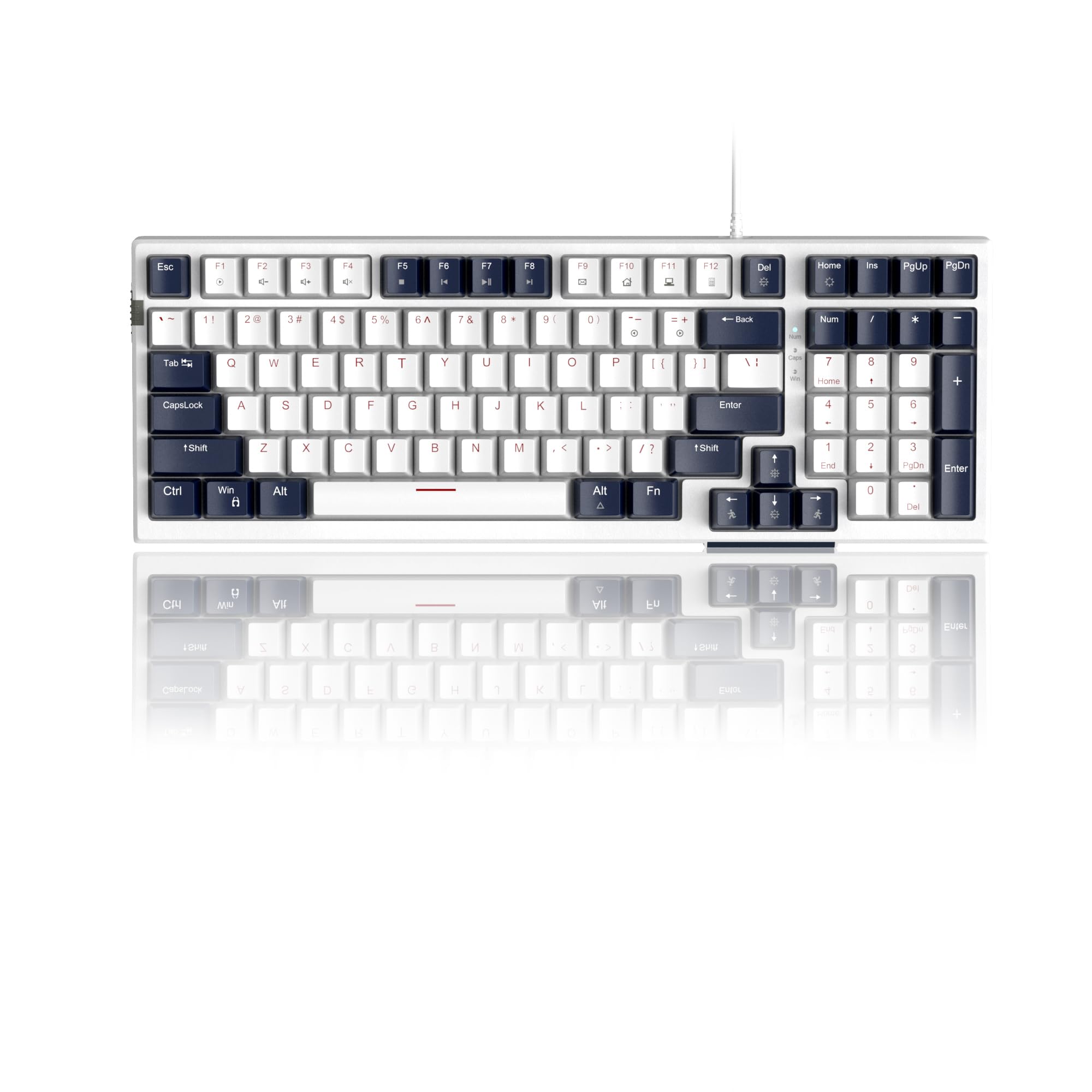 Camiysn Compact 80% Mechanical Keyboard, 98 Keys Hot-Swappable Gaming Keyboard with Number Pad, Gaming/Office Ergonomic Keyboard with Red Switches for Windows Mac PC, Grey Black