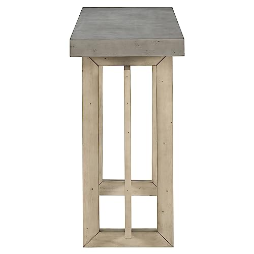 Hlcodca Contemporary Console Table with Industrial-Inspired Concrete Wood Top, Wood Legs, Extra Long Entryway Table for Entryway, Hallway, Living Room, Foyer, Corridor (Gray)
