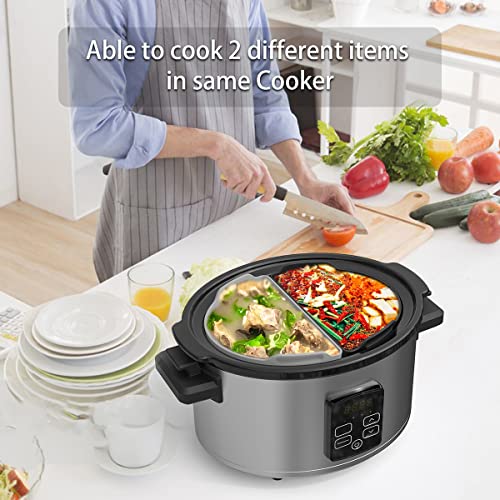Slow Cooker Liners,Cook Two Things at Once and Easy Clean,Crock Pot Divider,Suitable for 6-8QT Crock,Silicone Crock Pot Liners Oval (2)