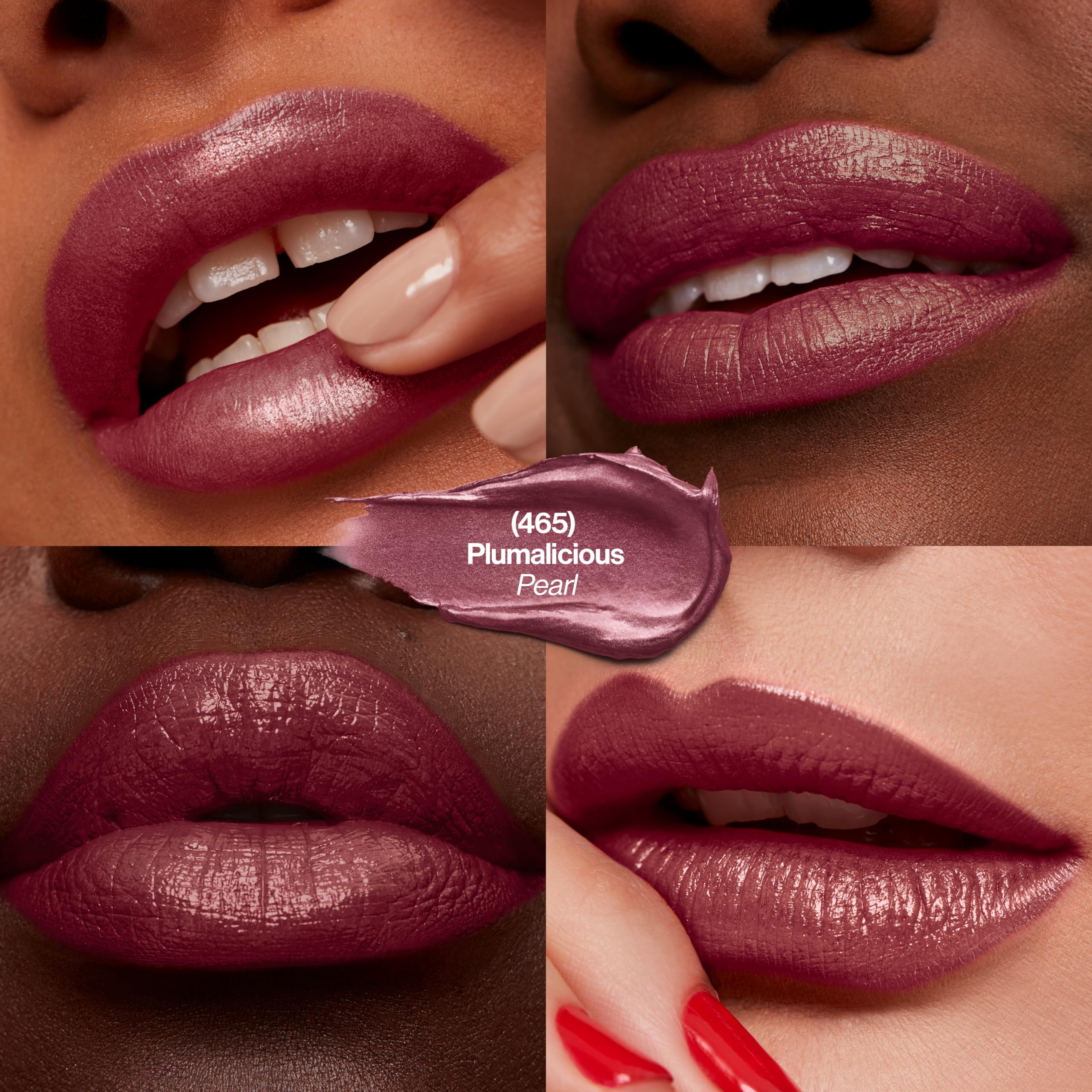 Revlon Lipstick, Super Lustrous Lipstick, Creamy Formula For Soft, Fuller-Looking Lips, Moisturized Feel in Berries, Plumalicious (465) 0.15 oz