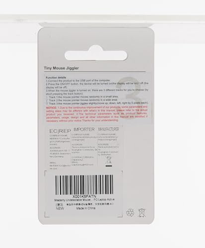 Meatanty Metal Tiny Mouse Jiggler, USB Mouse Mover Undetectable, Automatic Shaker with Separate Mode and ON/Off Buttons, Mouse Moving Device LED Screen, Wiggler Giggler Keep Computer/PC/Laptop Awake