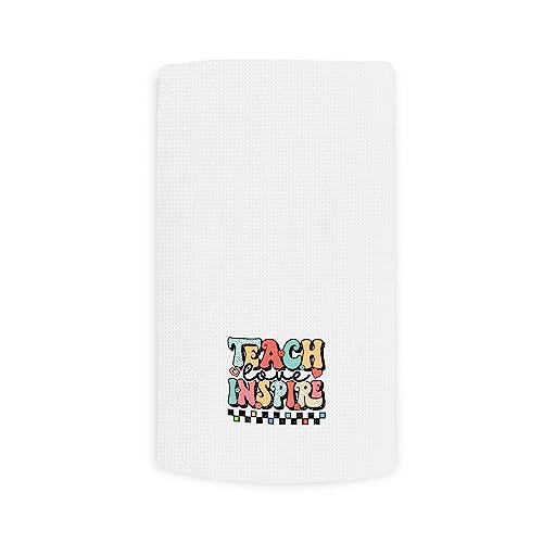 kunlisa Teacher Appreciation Gifts,Groovy Teach Love Inspire Teacher Kitchen Towels and Dishcloths 16×24 Inch,Teacher Hand Dish Tea Towel for Kitchen Decor,Thank You Gifts for Teachers