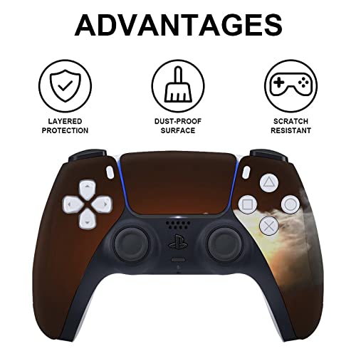 Burning Baseball Ball Full Protective Skin Cover Design Wrap Decal Sticker Compatible with PS5 Digital Edition Console and Controller