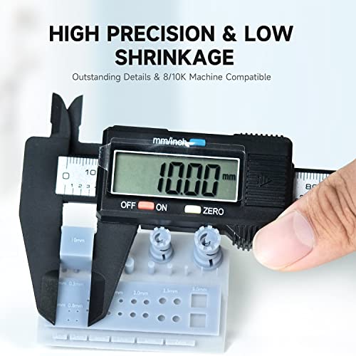 GratKit 8K Rigid Resin, 3D Printer 405nm UV-Curing Photopolymer Resin, High Precision Low Odor 3D Printing Resin - 1000g,Gray