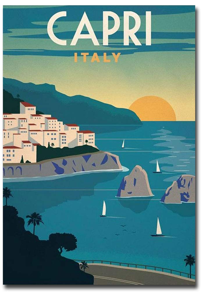 Capri Italy Travel Vintage Art Refrigerator Magnet Size 2.5" x 3.5"